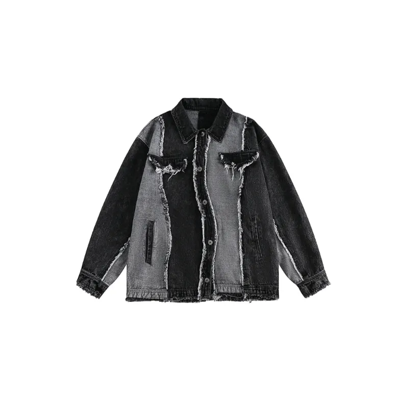 Retro Fried Stitching Casual Loose Denim Jacket - POIZON