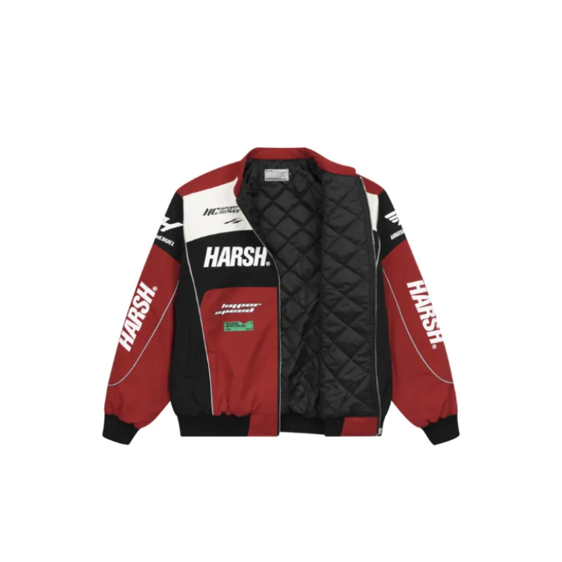 Harsh And Cruel Motorcycle Racing Suit Quilted Jacket - POIZON